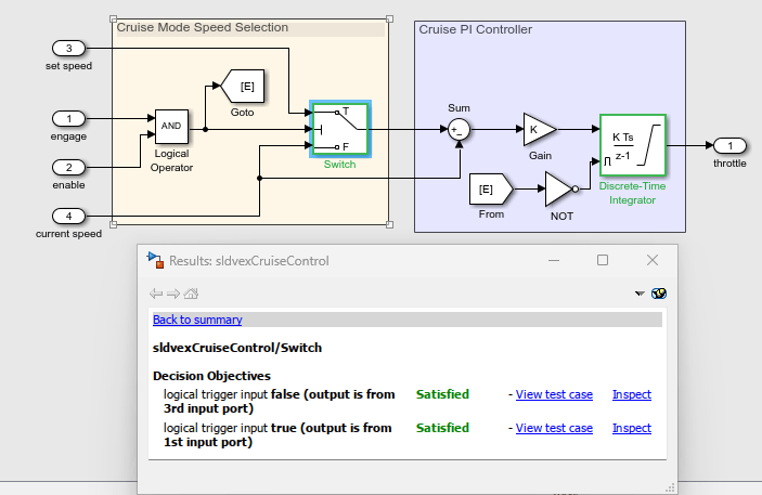 Review Test Generation Analysis Results - MATLAB & Simulink